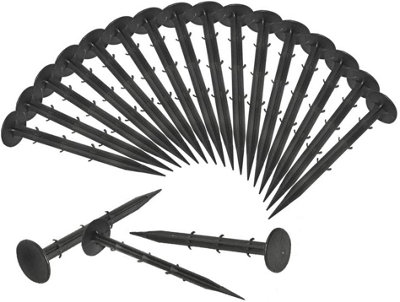 Ram 100 x Weed Fabric Garden Pegs Membrane Control Anchor Pegs ...