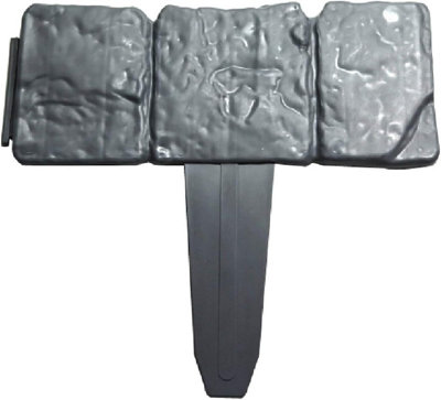 Ram20 x Pack Dark Grey Cobbled Stone Effect Garden Lawn Edging Plant Border
