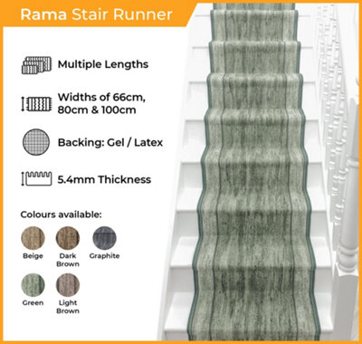 Rama Stair Runner - Hardwearing, Non-Slip & Durable Carpet for Stairs ...