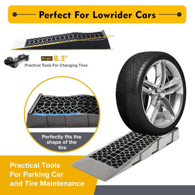 Ramps Low Profile Plastic Car Service Ramps 3 Ton Truck Vehicle - 2 Pack