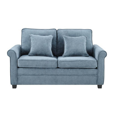 Ramy Sofa Bed Corduroy 2 Seater Fold Out Mattress - Blue