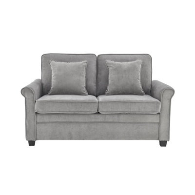 Ramy Sofa Bed Corduroy 2 Seater Fold Out Mattress - Grey