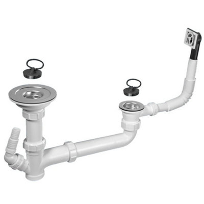 Rangemaster Chrome 65mm Plug Waste & Overflow Kit, Basket Strainer ...