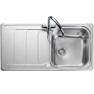 Rangemaster Houston 1-Bowl Stainless Steel Inset Sink with Waterfall ...