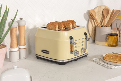 Rangemaster RMCL4S201CM, Classic 4 Slice Toaster - Matt Cream