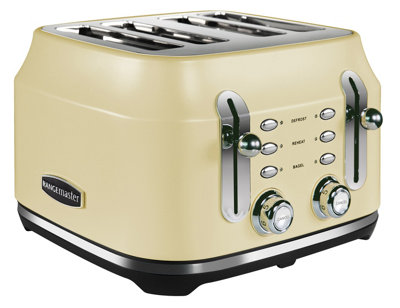 Rangemaster RMCL4S201CM, Classic 4 Slice Toaster - Matt Cream