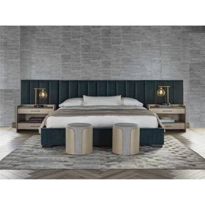 Raphael Extra Wide Headboard Bed - Art Deco Luxury with Practical ...