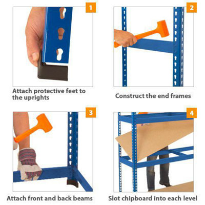 Rapid Racking Rapid 3 Pro 1800h x 1500w x 600mmd Blue 5 Fibreboard Shelves
