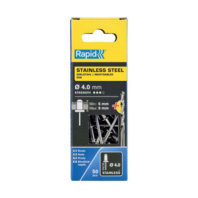 Rapid Rivets 4 x 12mm For Mudguards Metal Coverings Greenhouses ...