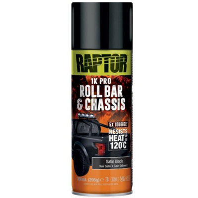 Raptor Roll Bar & Chassis Satin Black Protective Coating UV Protected 366ml
