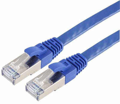 RARAION - Flat Cat7 RJ45 Male to Male Ethernet Patch Lead, 3m Blue ...