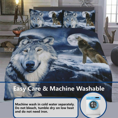 Rare Wild Alpha Wolf Bed Set- 3D Animal Printed SINGLE Beddings Duvet ...