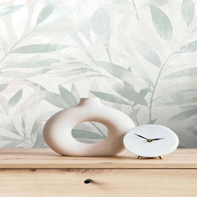 Rasch Fiji Leaf Off White Wallpaper Roll Bedroom Living Room Hallway ...