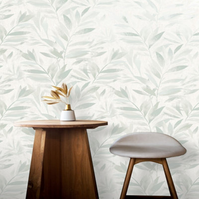 Rasch Fiji Leaf Off White Wallpaper Roll Bedroom Living Room Hallway ...