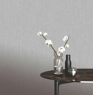 Rasch Highgrove Duplex Plain Linen Effect Silver Free Match Wallpaper ...