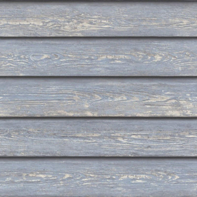 Rasch Rustic Wood Slat Light Blue Wallpaper Modern Textured Paste The ...