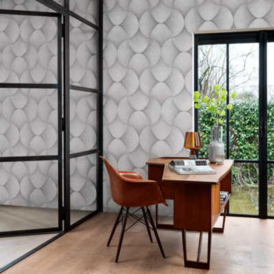 Rasch Sky Lounge Grey Geometric Wallpaper 608212 | DIY at B&Q