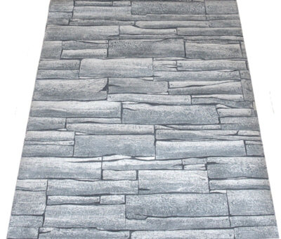 Rasch Urban Brick Stone Slate Wall Textured Vinyl Effect Wallpaper ...