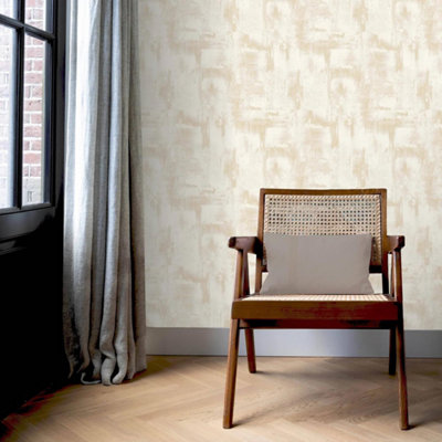 Rasch Vasari Solara Beige Plaster Textured Wallpaper Modern Heavyweight ...