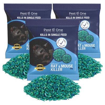Rat & Mouse Poison Blue Grain - Kills in Single Feed Stongest Maximum ...