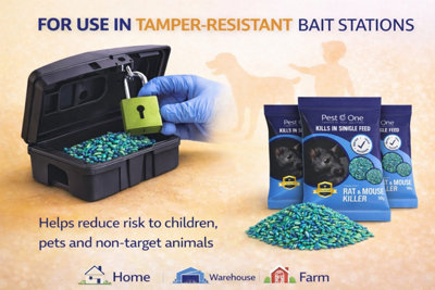 Rat & Mouse Poison Blue Grain - Kills in Single Feed Stongest Maximum ...