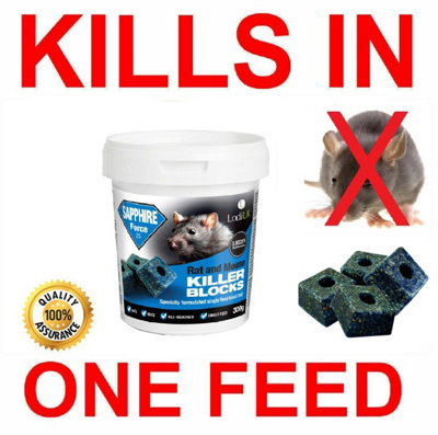 Rat & Mouse Poisoning Blocks Max Strength Bait Blocks Single Feed ...