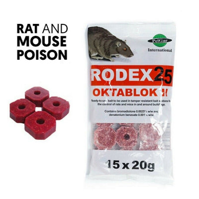 Rat Poisoning Blocks Wax Block Bait Mouse Bait Block Single Feed Rodent Killer Fast Acting Pack ...