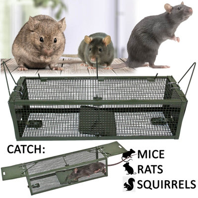 Rat Squirrel Trap Heavy Duty Metal Humane Vermin Mouse Rodent Cage Pest ...