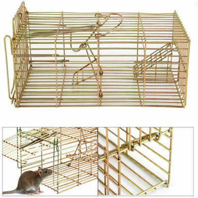 Rat Trap Heavy Duty Reusable Metal Humane Live Multi Catch Mouse Trap ...