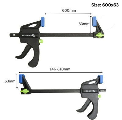 RATCHET BAR CLAMP & SPREADER 600 X 63MM QUICK-RELEASE STEEL RAIL ...