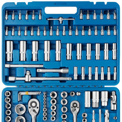 Ratchet with Socket Set - 171-piece, 1/4, 3/8 and 1/2 inch, plastic ...