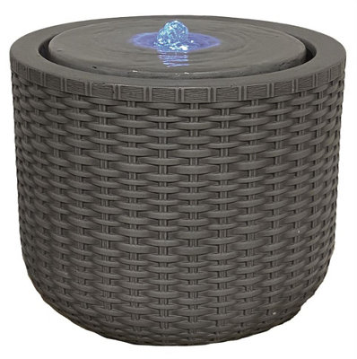 Rattan Bubbling Pot Modern Water Feature without Cover