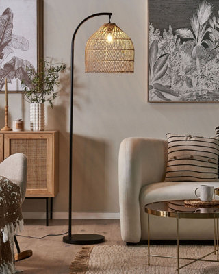 Rattan Floor Lamp Natural BERNICA | DIY at B&Q