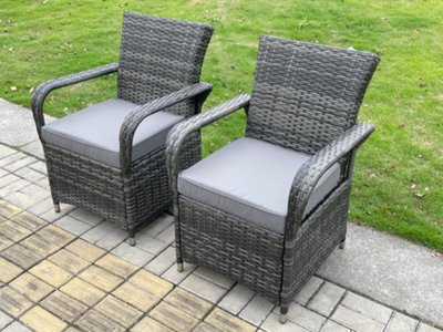 Rattan High Back Garden Furniture Dining Arm Chair Wicker Patio Outdoor ...