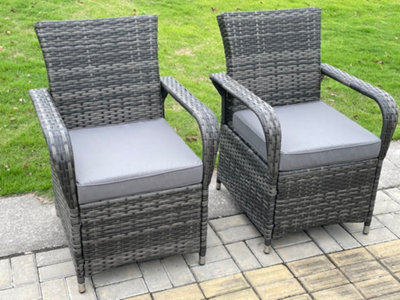 Rattan High Back Garden Furniture Dining Arm Chair Wicker Patio Outdoor ...