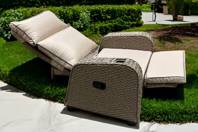 RATTAN RECLINER WICKER GARDEN OUTDOOR SUN LOUNGER LAZYBOY FURNITURE ...