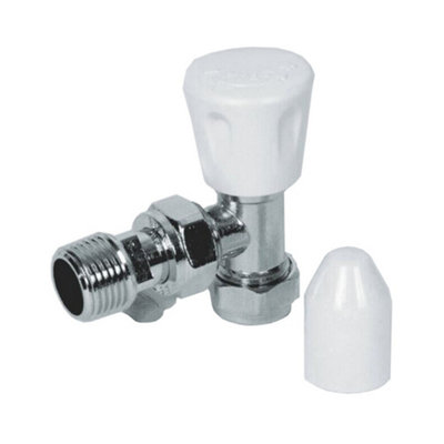 Ravenheat Angled Radiator Valve Silver/White (One Size) | DIY at B&Q