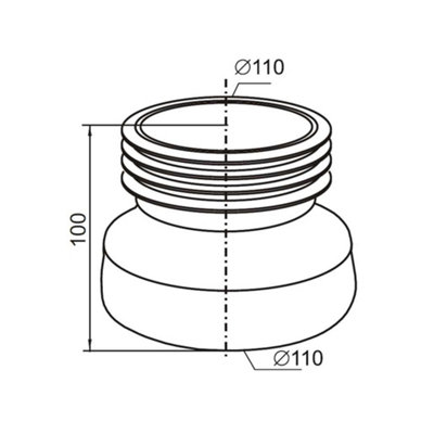 Rawiplast 110mm Toilet WC Straight Extension Waste Pan Rubber Connector