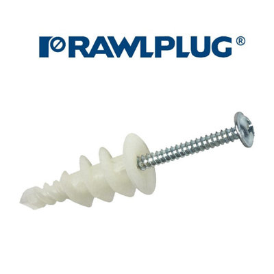 Rawl 12 x plug Nylon Self Drill Plasterboard Plug Fixings for Hollow ...