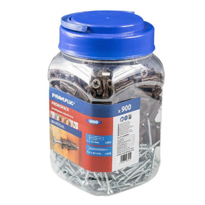Rawl Plug Multi Purpose Brown 7mm Wall Plugs & Screws / 450 Plugs & 450 ...
