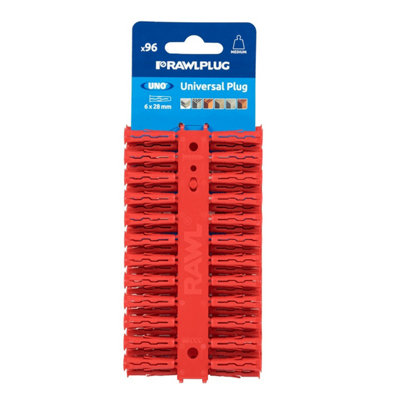 Rawlplug Universal Wall Plug (Pack of 96) Red (28mm x 5mm) | DIY at B&Q