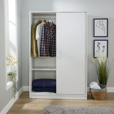 Raya 2 Sliding Door Wardrobe with Hanging Rail & Shelves