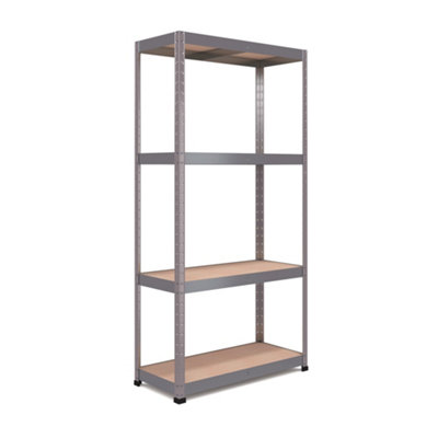 RB BOSS Garage Shelving Unit 4 Shelf MDF Galvanised Steel (H)1800mm (W ...