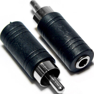 RCA PHONO Male to 3.5mm Mono Socket Adapter Amplifier Audio AUX ...