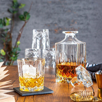 RCR Crystal 5 Piece Orchestra Whisky Decanter Glasses Set