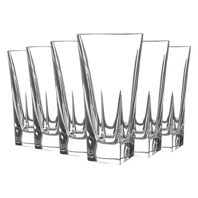 RCR Crystal - Fusion Highball Glasses Set - Modern Cut Glass Cocktail ...