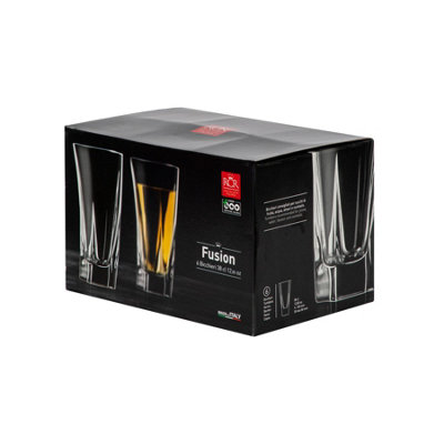 RCR Crystal - Fusion Highball Glasses Set - Modern Cut Glass Cocktail ...