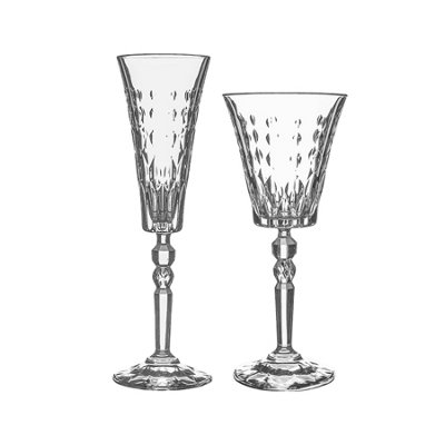 RCR Crystal - Marilyn Stemware Set - Modern Cut Glass Stemware Goblets ...