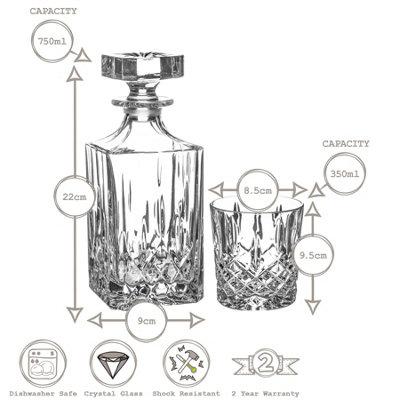 RCR Crystal - Orchestra Whisky Decanter & Glasses Set - 5pc