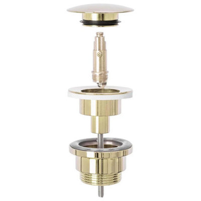 Rea Shiny Golden Colour Brass Waste Bottle Basin Trap + Click-Clack ...